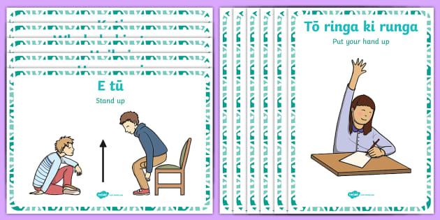 Classroom Command Posters Te Reo Māori / English - Twinkl