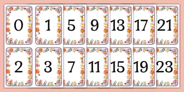 👉 Wildflower Botanical Themed Numbers 0-50 Cards - Twinkl