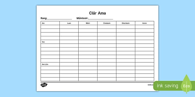 Secondary School Timetable Ireland | Organisation | Twinkl