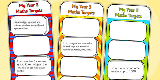 2014 National Curriculum Year 3 Maths Target Bookmarks