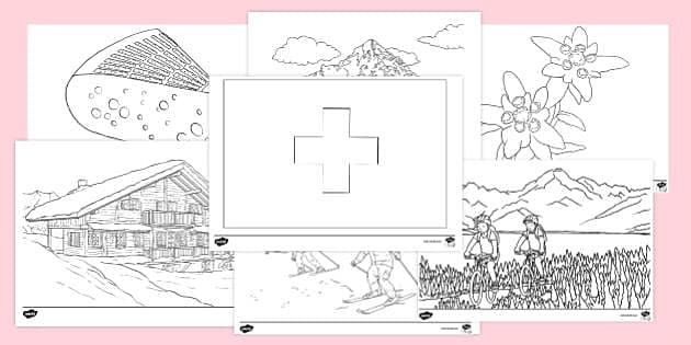 FREE! - Switzerland Colouring Pages | Colouring Sheets
