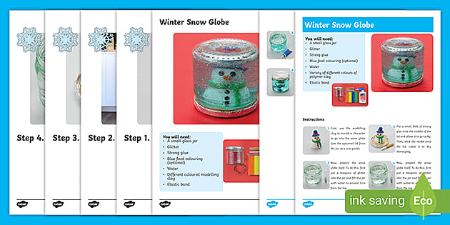 Winter Snow Globe Craft Instructions (teacher made)