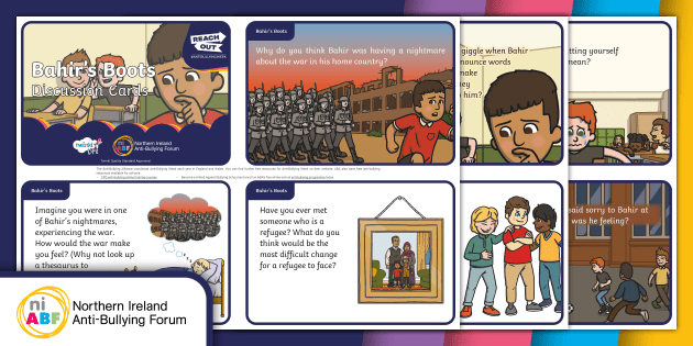 Discussion Cards for Bahir's Boots Anti-Bullying Story