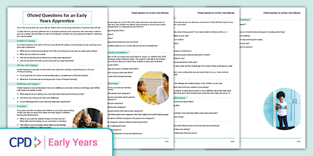 Ofsted Questions for Early Years Apprentices | EYFS CPD