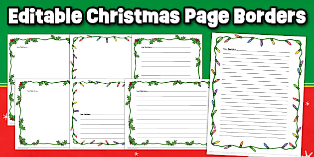 Editable Christmas Page Borders
