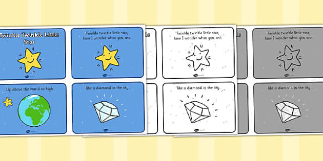 Twinkle Twinkle Little Star Sequencing (4 per A4) - Twinkle, Twinkle ...