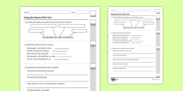 Using the Passive Voice Test - Passive Voice Questions
