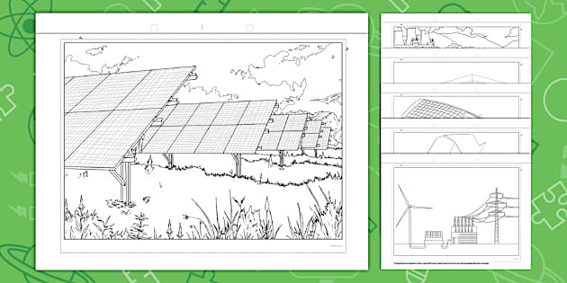Hojas para Colorear: Energías Renovables y No Renovables