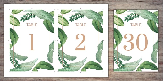 Tropical Table Numbers | Twinkl Party (teacher made)