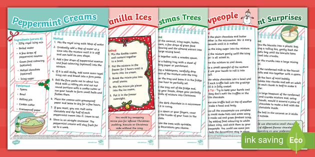 Simple Christmas No-Cook Recipe Pack - EYFS - Cooking