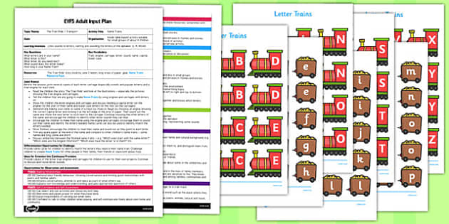 Name Trains EYFS Adult Input Plan and Resource Pack - Twinkl