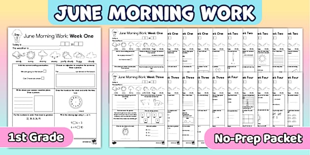 First Grade June Morning Work Bundle