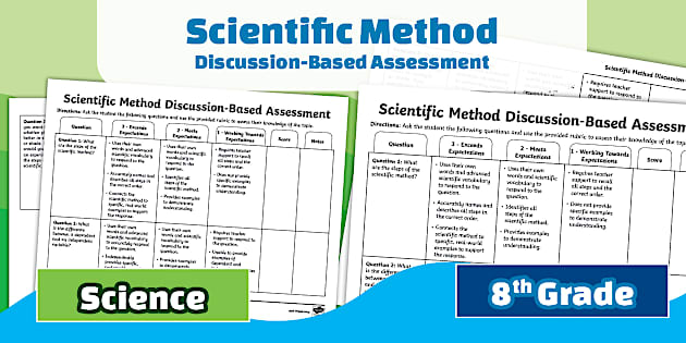 Eighth Grade Science Discussion-Based Assessment - Twinkl