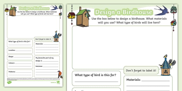 Design a Birdhouse Activity | Design Technology - Twinkl