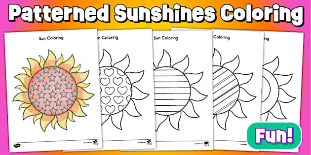 Patterned Sunshines Coloring Pages