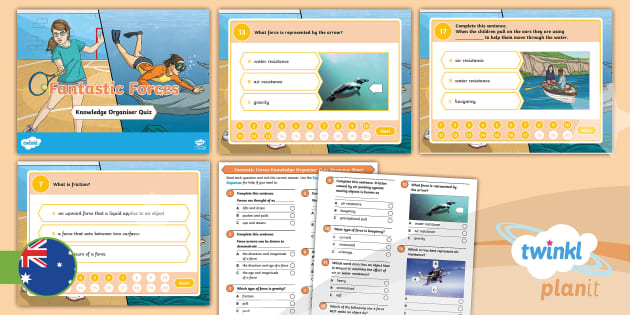 Year 4 Science Fantastic Forces Quiz Pack (teacher made)