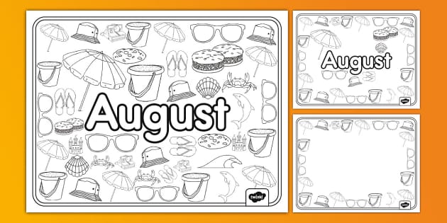 coloring sheets august
