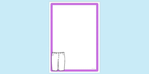 FREE! - Simple Blank Shorts Outline Page Border | Page Borders