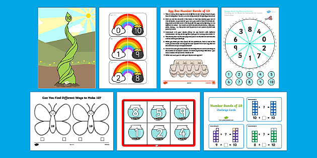 Number Bonds and Counting on Games - Printable - KS1