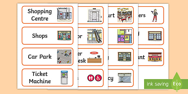 The Shopping Centre Word Cards (teacher made) - Twinkl