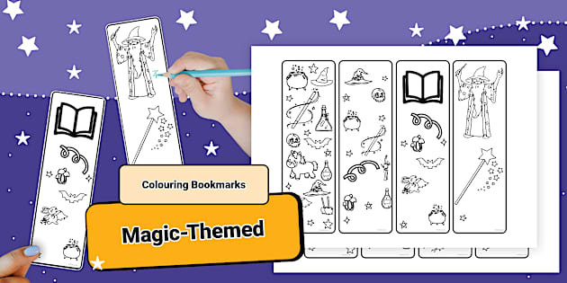 * NEW * Magic-Themed Colouring Bookmarks (teacher made)
