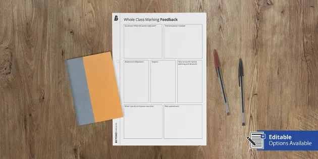 Whole Class Feedback Template for Secondary | Beyond English