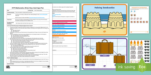 EYFS Maths: Bear’s Halving Holiday Whole Class Activity Adult Input ...