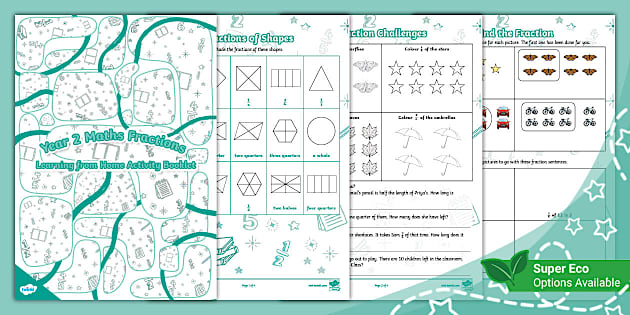 Year 2 Maths Fractions Home Learning Activity Booklet