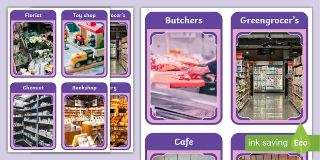 Shops Photo Flashcards (teacher made) - Twinkl