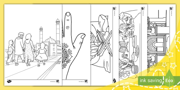 Ramadan and Eid Colouring Sheets (Teacher-Made) - Twinkl