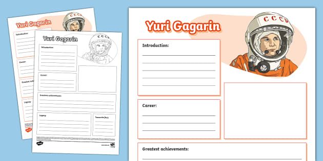 Yuri Gagarin Non-Chronological Report Template - Twinkl