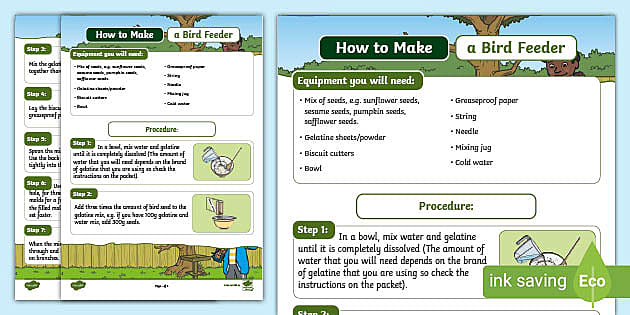 How to Make a Bird Feeder Activity Sheet (Lehrer gemacht)