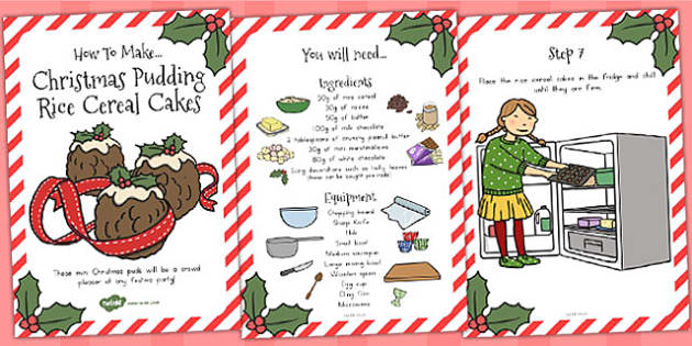 Christmas Pudding Rice Cereal Cakes Recipe Cards - australia
