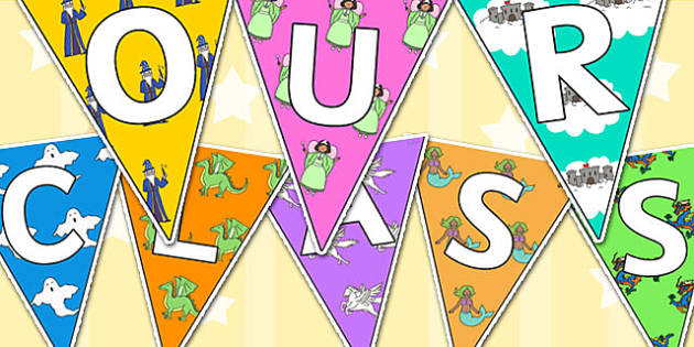 👉 Welcome to Our Class Bunting Fantasy Themed - Twinkl