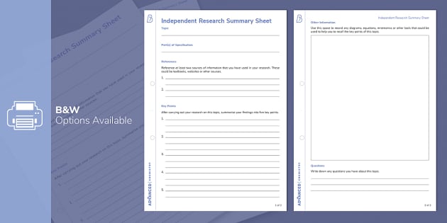 A Level Chemistry Independent Research Summary Sheet a-level-chemistry-independent-research-summary-sheet