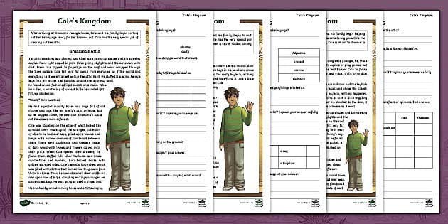 Cole's Kingdom Story Reading Comprehension (teacher made)