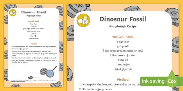 Dinosaur Fossil Modelling Dough Recipe (teacher made)