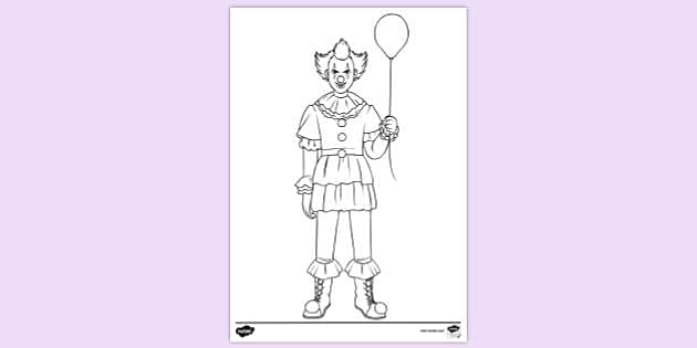 FREE! - Scary Clown Colouring Page | Colouring Sheets