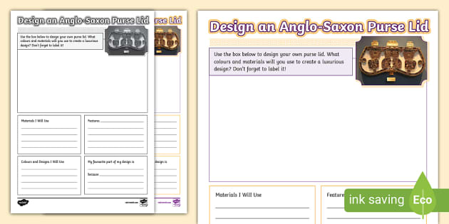 * NEW * Design an Anglo-Saxon Purse Lid Worksheet - Twinkl