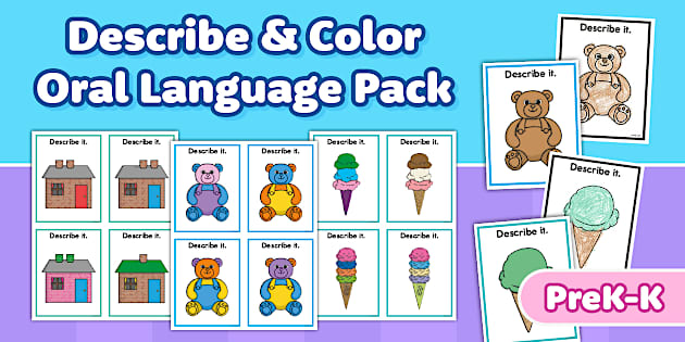 Describe It, Color It: Oral Language & Color Vocabulary Pack