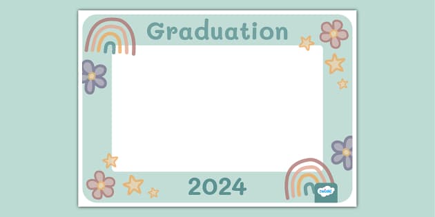 Muted Rainbow Graduation Photo Frame | Twinkl (teacher made)