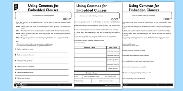 Using Commas for Embedded Clauses