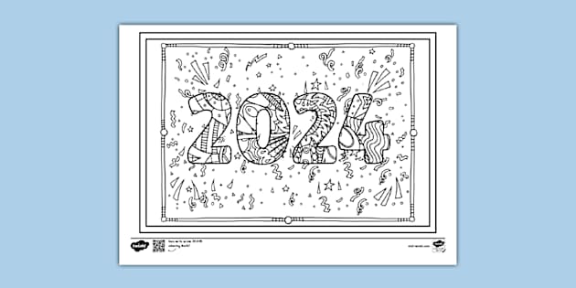 FREE! - 2024 New Year Mindfulness Colouring Activity Poster