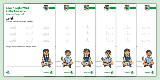 Twinkl Phonics Level 4 Sight Word Letter Formation - Twinkl