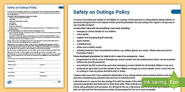 Childminder Safety on Outings Policy