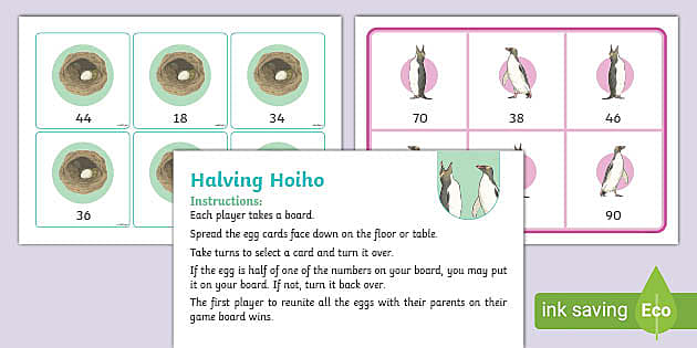 Stage 5: Halving Hoiho Maths Board Game (teacher made)