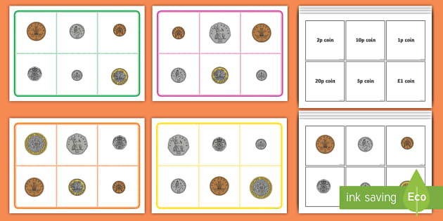 Board Game and Money Cards Coin Recognition Matching Cards