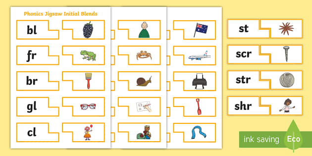 Initial Blends Phonics Jigsaw Activity (professor feito)