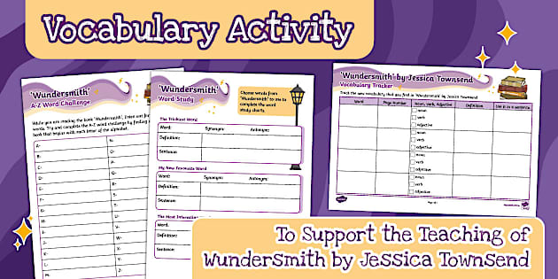 Vocabulary Activity to Support the Teaching of 'Wundersmith' by Jessica ...