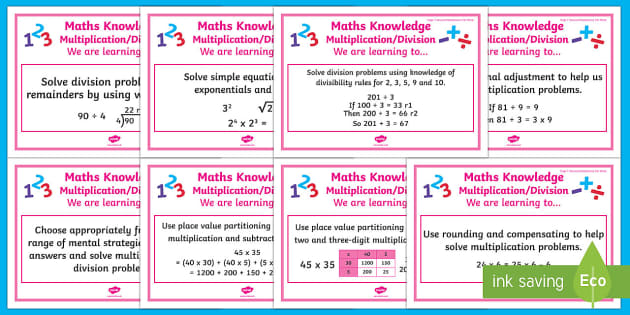 Multiplication and Division Stage 7 WALT Display Posters